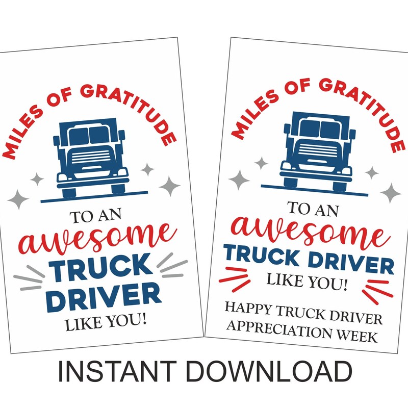 Truck Driver Appreciation Cards - Etsy