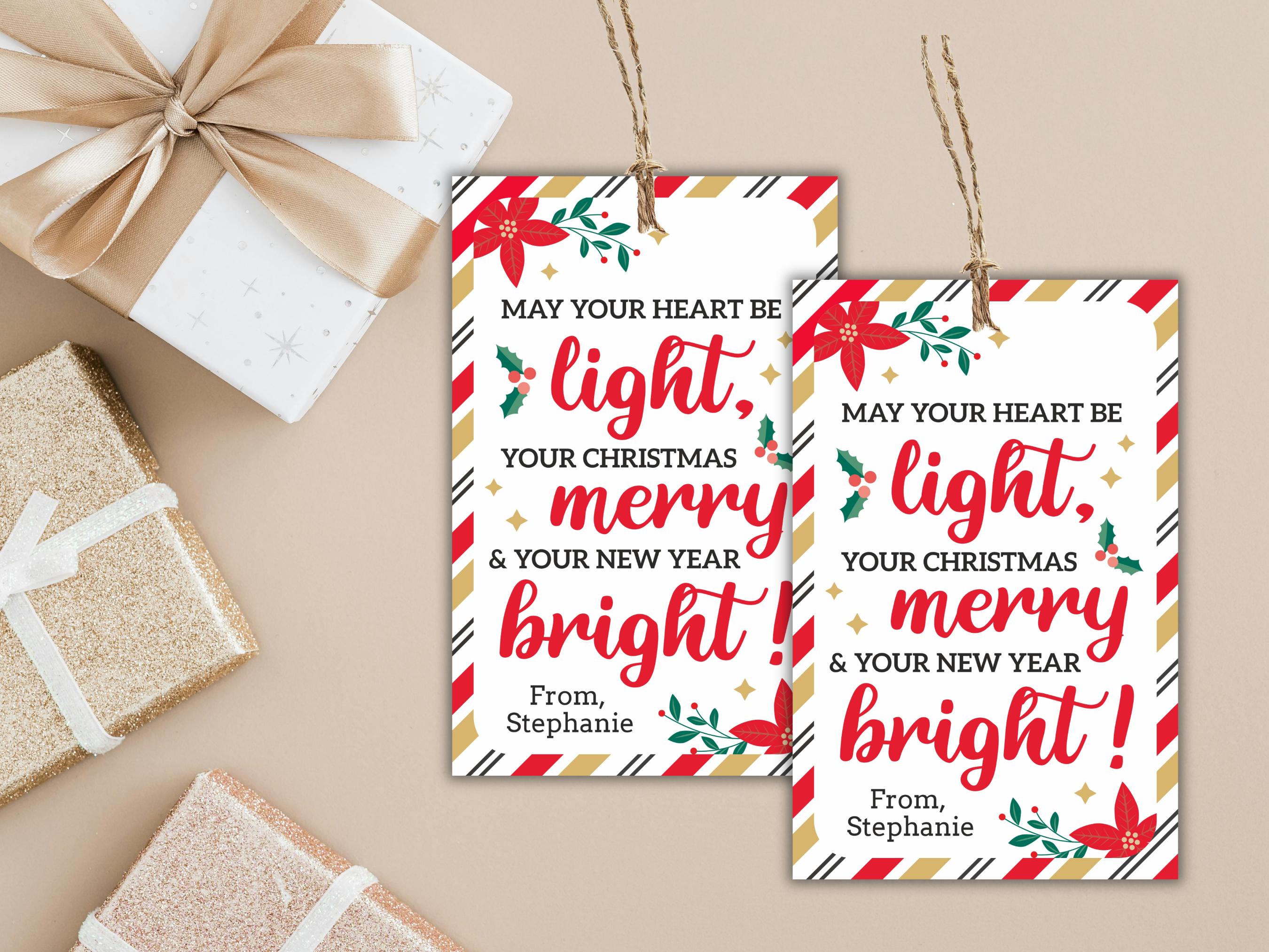 Christmas Candle Gift Tag Printable / Christmas Candle Tags / Christmas ...