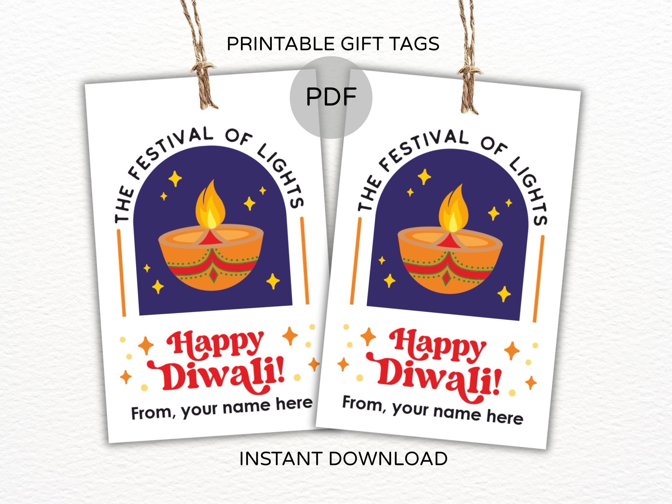 Happy Diwali Gift Tags Printable / Diwali Tags / Diwali Favor Tags ...