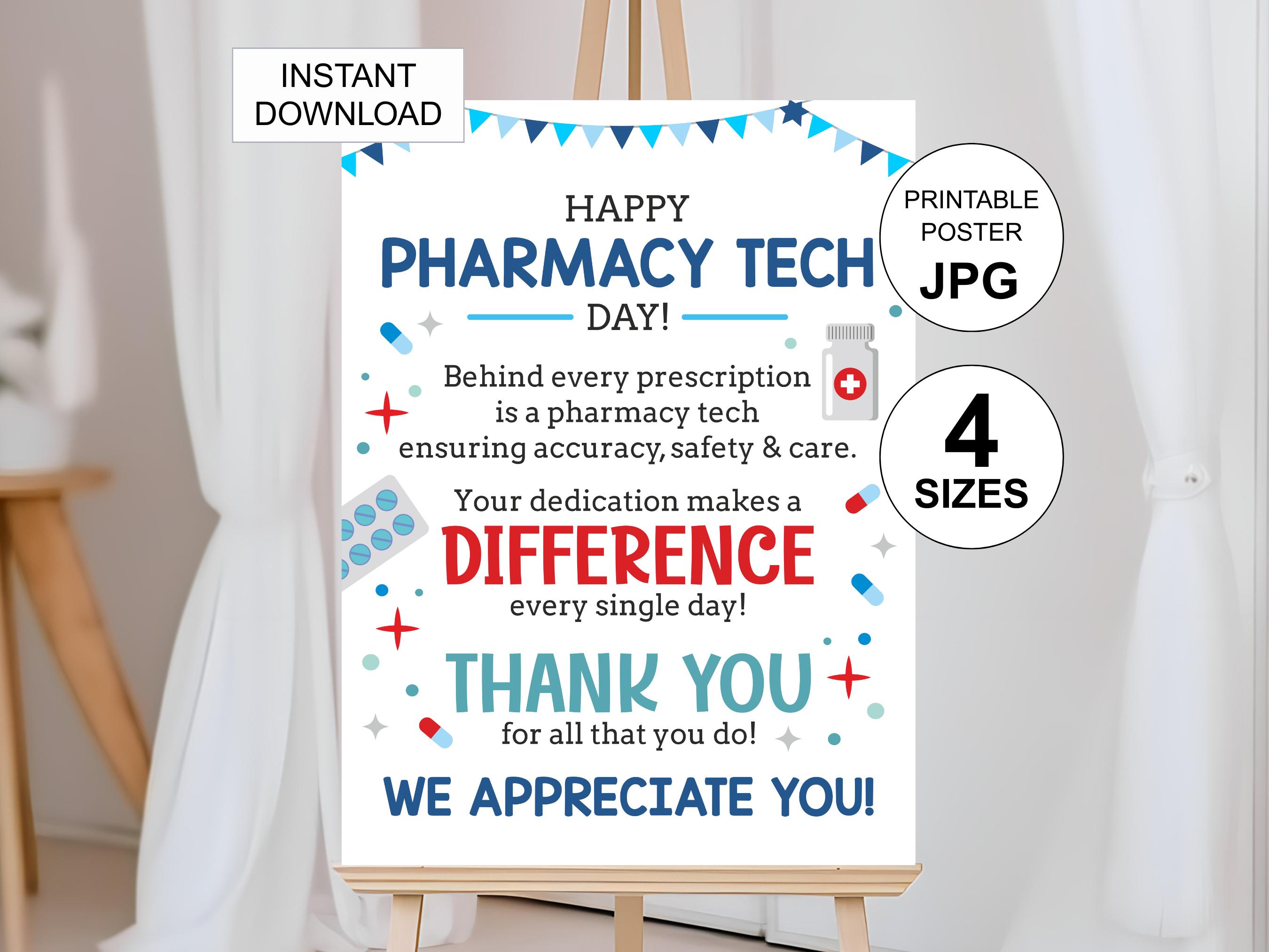 BIG Pharmacy Tech Day Sign Printable / Pharmacy Technician Day Poster ...