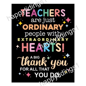 Teacher Appreciation Sign Printable / Teacher Thank You Poster ...
