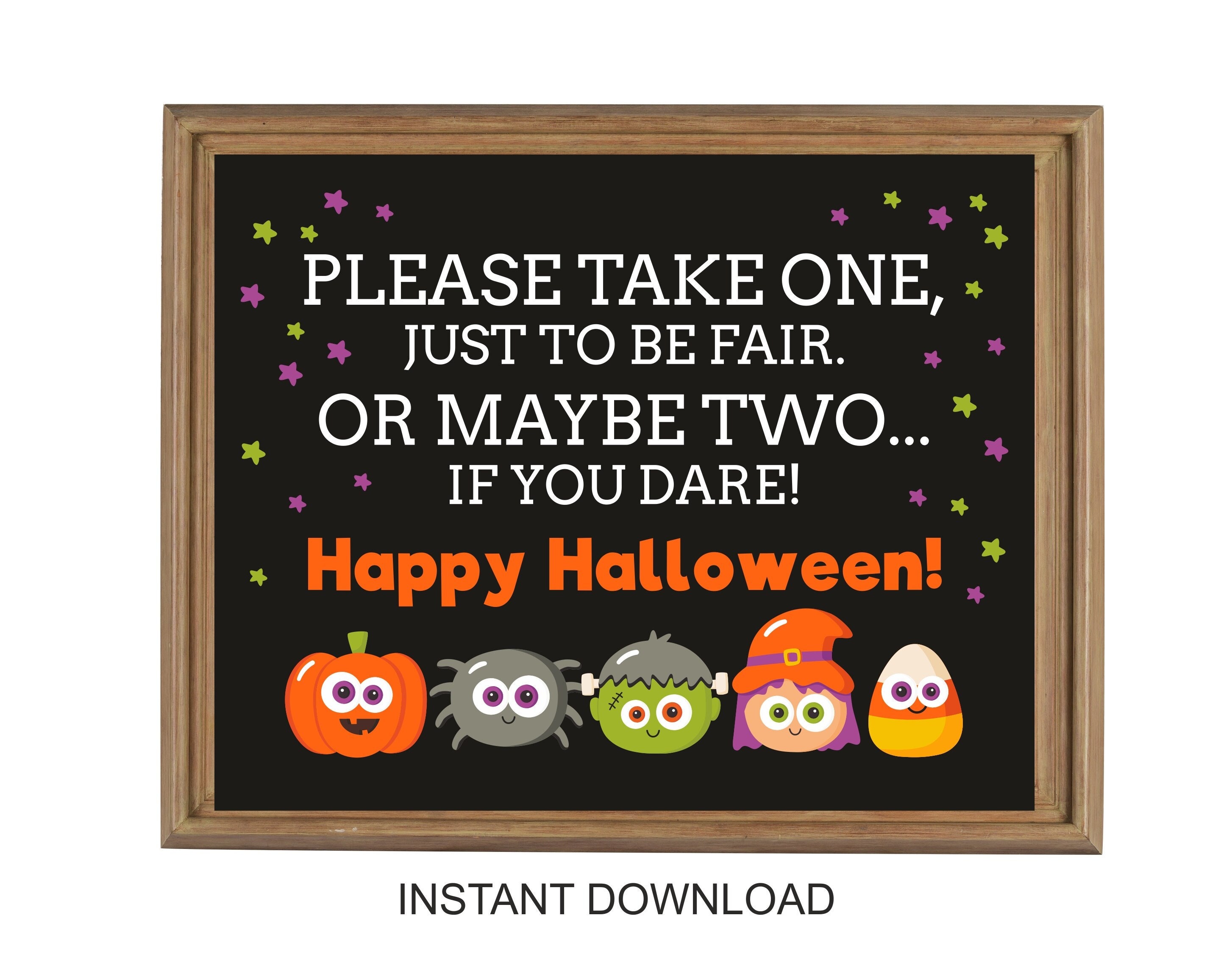 Halloween Please Take One Sign Printable / Halloween Candy Sign ...