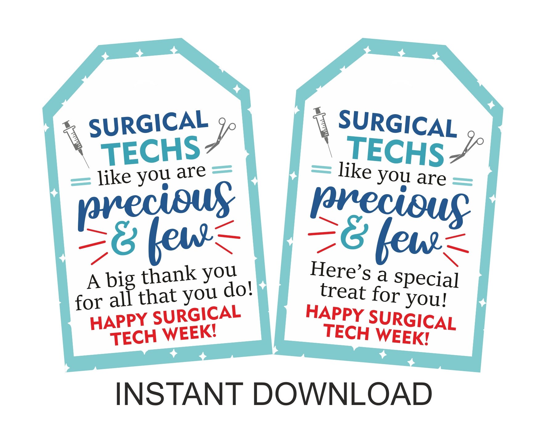 Surgical Tech Week Gifts Tag Printable / Surgical Technologist Week Tag ...