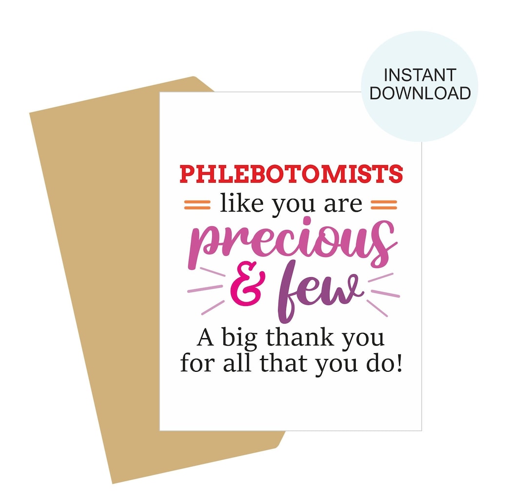 Phlebotomist Card Printable / Phlebotomist Week Card Printable ...