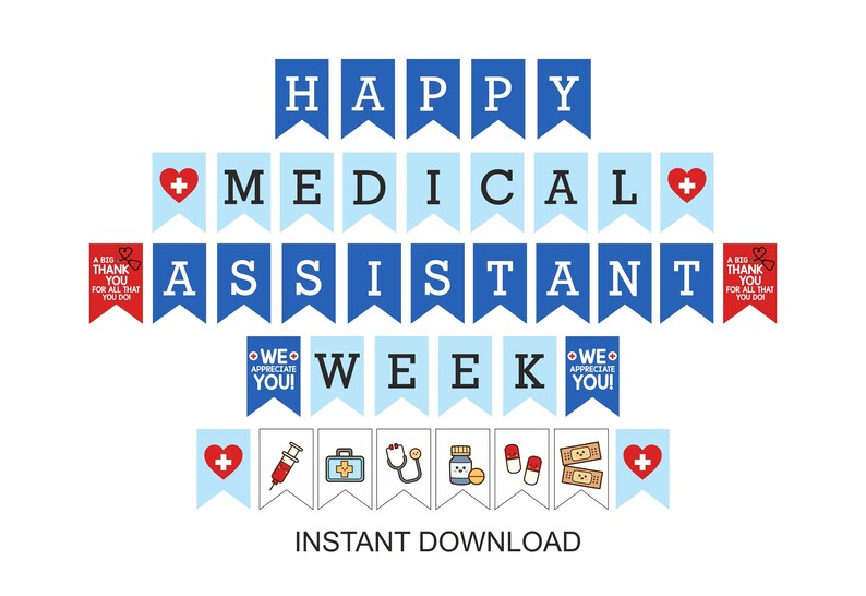 Happy Medical Assistant Week Banner Printable / Printable Happy Medical ...