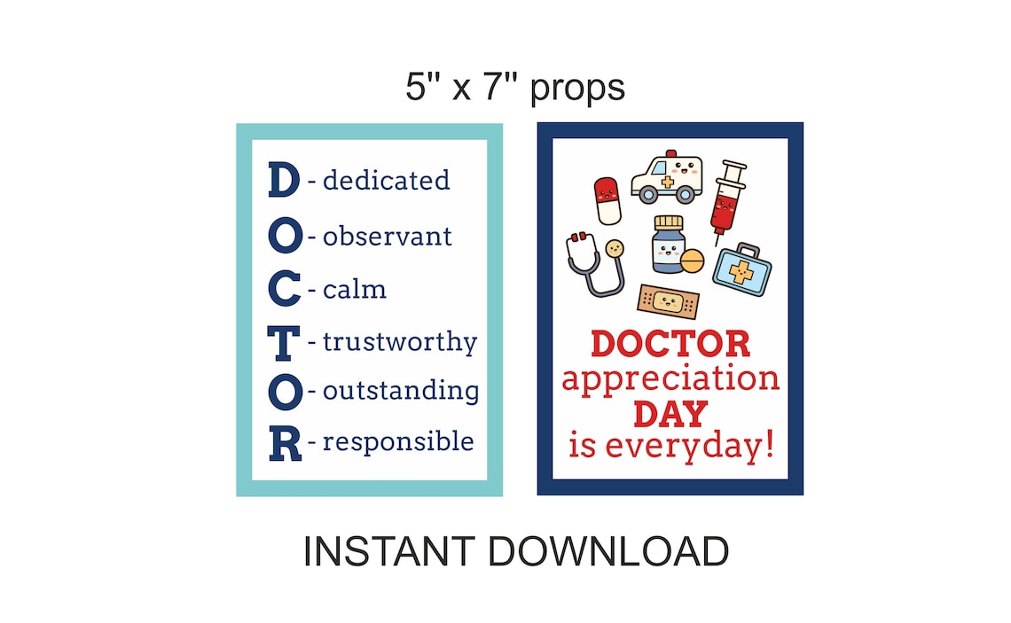 Doctor's Day Props Printable /printable Doctor Photo Props - Etsy