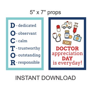 Doctor's Day Props Printable /printable Doctor Photo Props / Doctor's ...