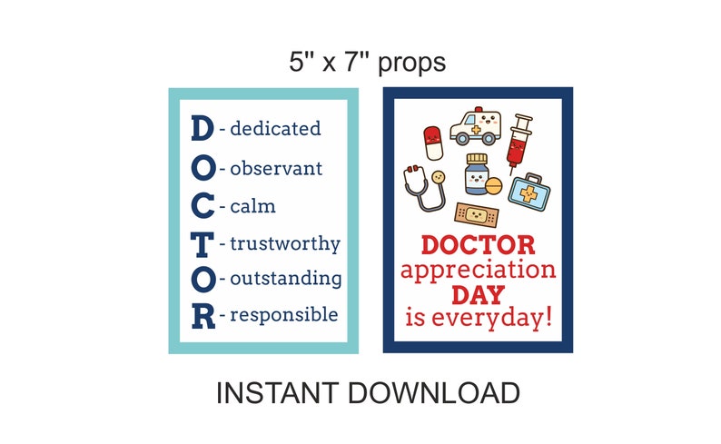 Doctor's Day Props Printable /printable Doctor Photo Props / Doctor's ...