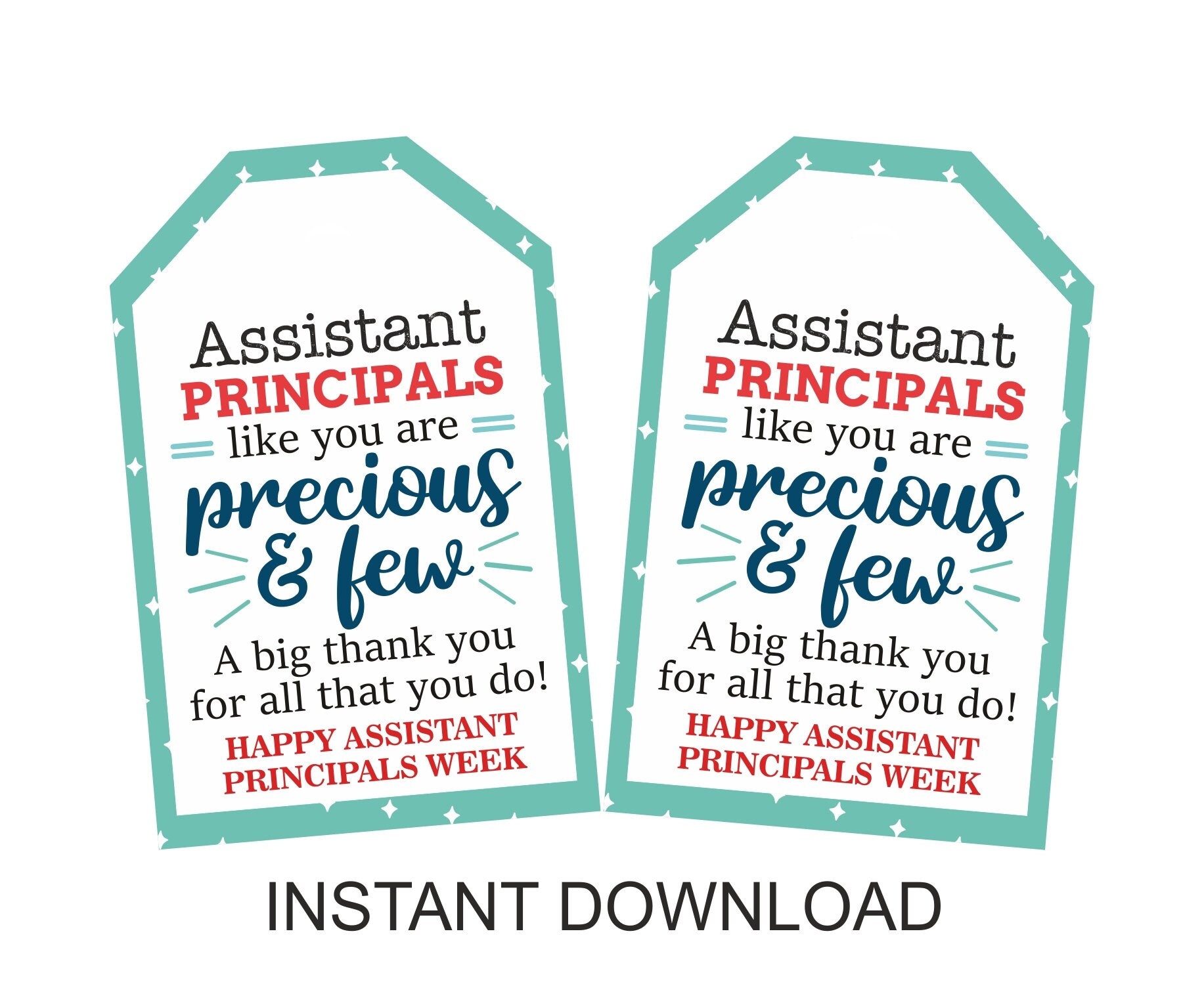 Assistant Principal Gift Tag Printable / Assistant Principal Week Gift ...