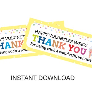Volunteer Week Bag Toppers Printable / Volunteer Week Gifts / Volunteer ...