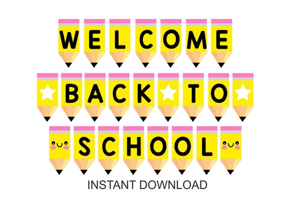 Welcome Back to School Banner / Welcome Back to School Pencil - Etsy