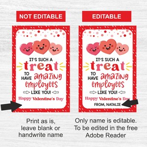 Editable Valentine Employee Appreciation Tags Printable / Valentine ...