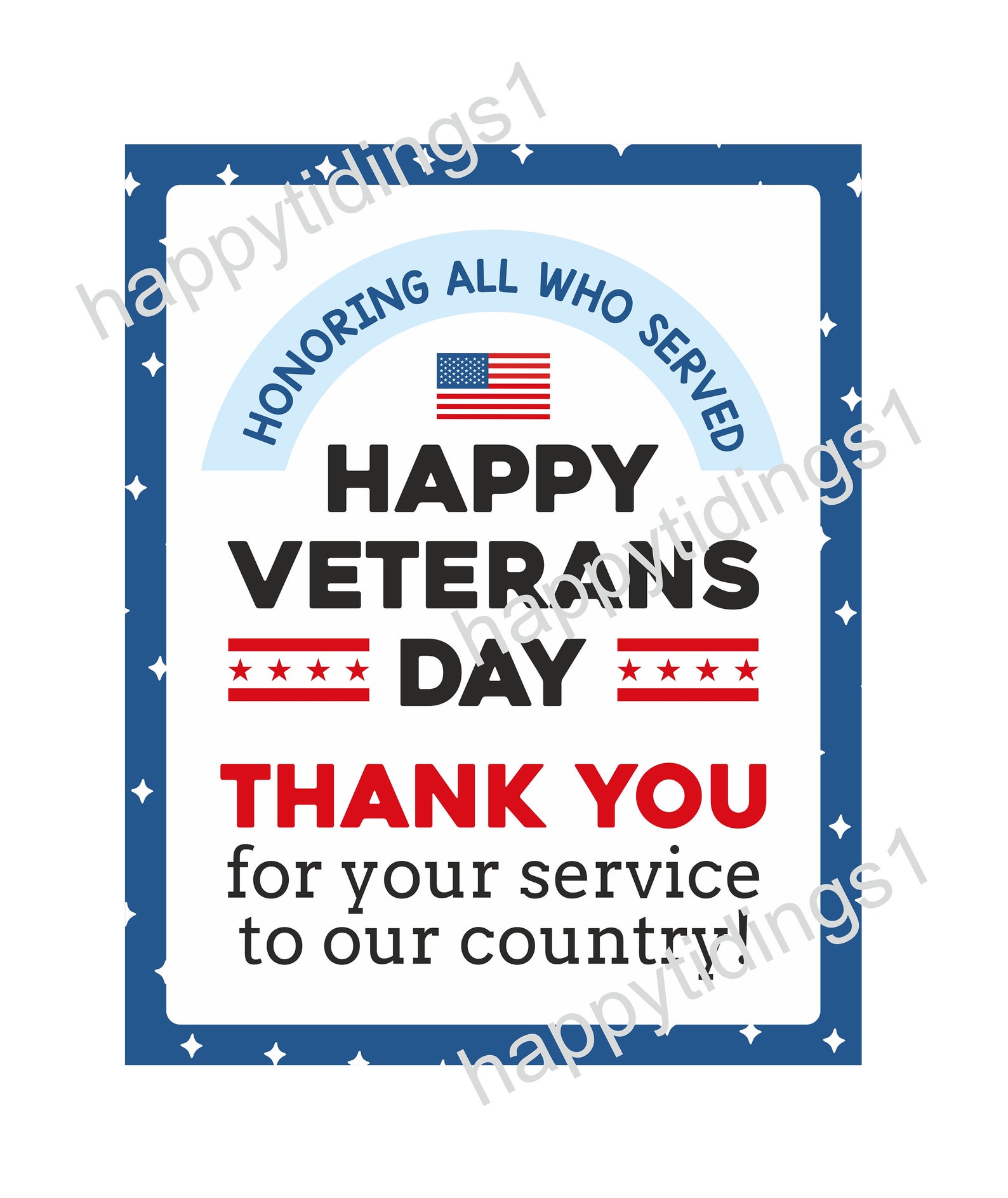 Veterans Day Sign Printable / Veterans Day Poster / Thank You Veterans ...