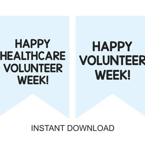 Volunteer Week Banner Printable / Thank You Volunteer Banner / Thank ...