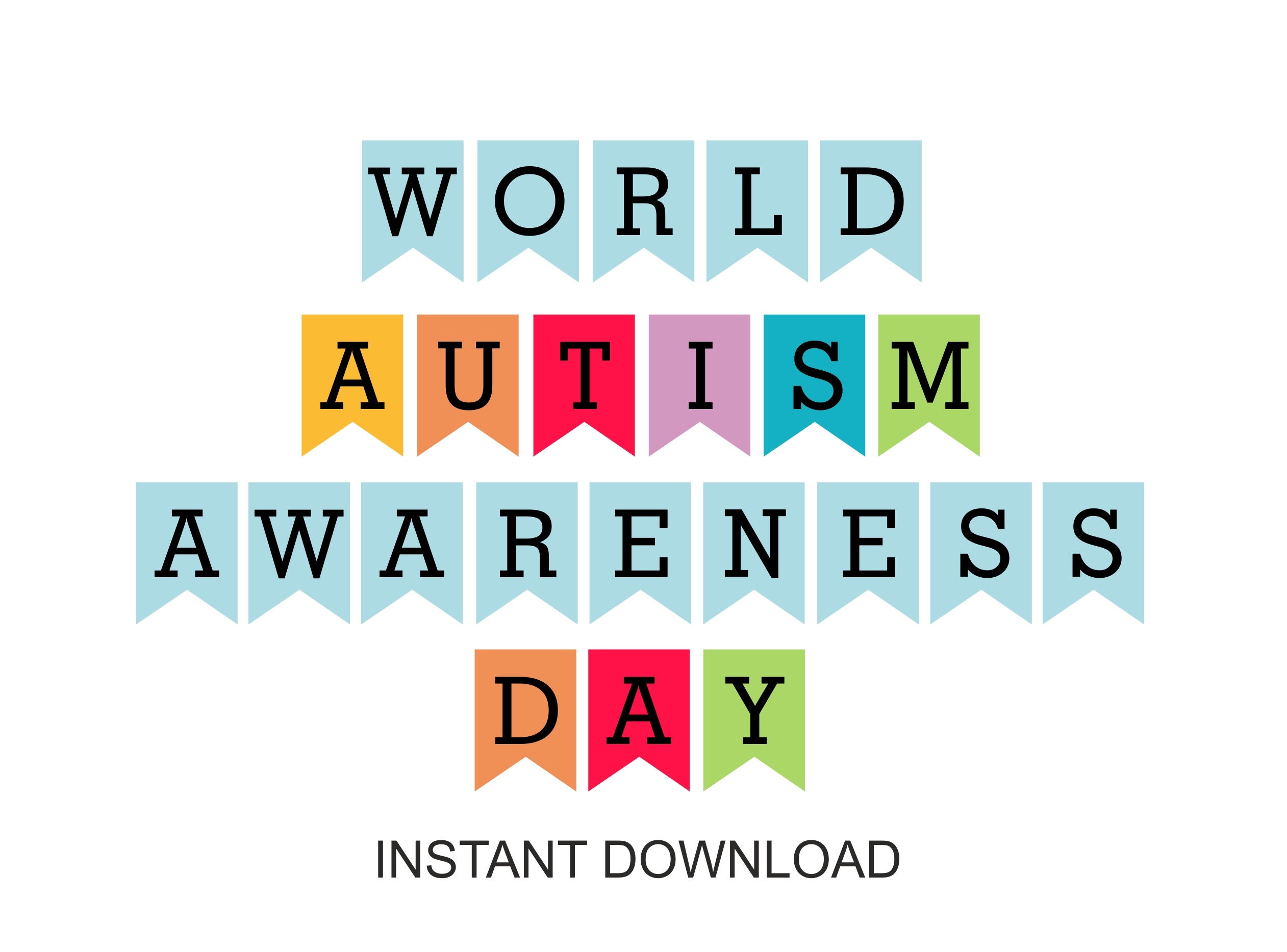 Autism Awareness Banner Printable / World Autism Day Banner / - Etsy Canada