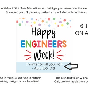 Editable Engineers Week Tags Printable / Editable Engineer Week Gift ...
