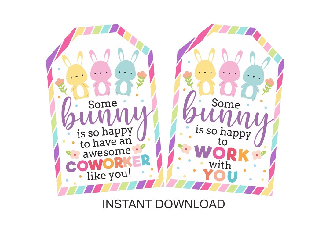 Easter Coworker Tag Printable / Printable Easter Coworker Gifts ...