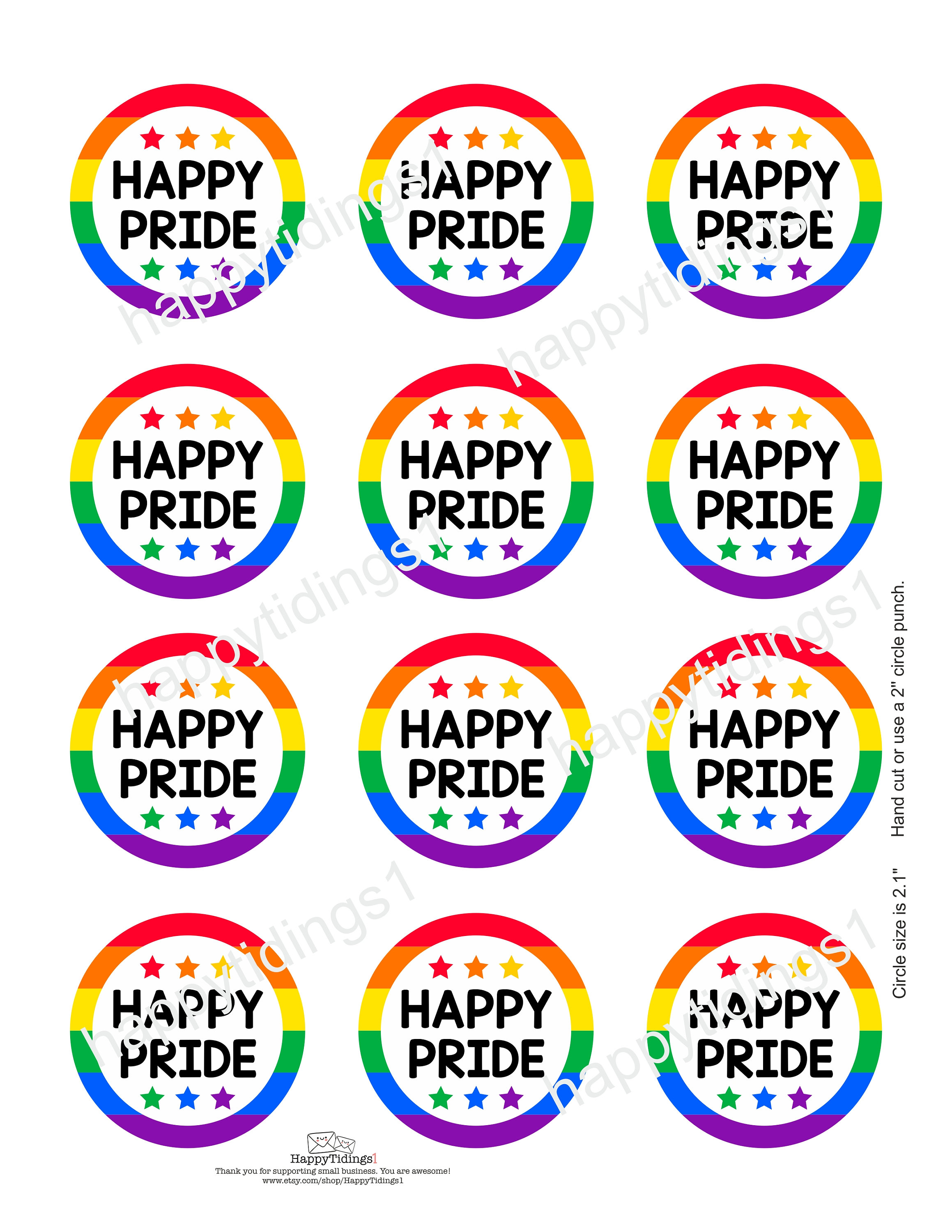 Pride Cupcake Toppers Set Printable / Happy Pride Cupcake - Etsy