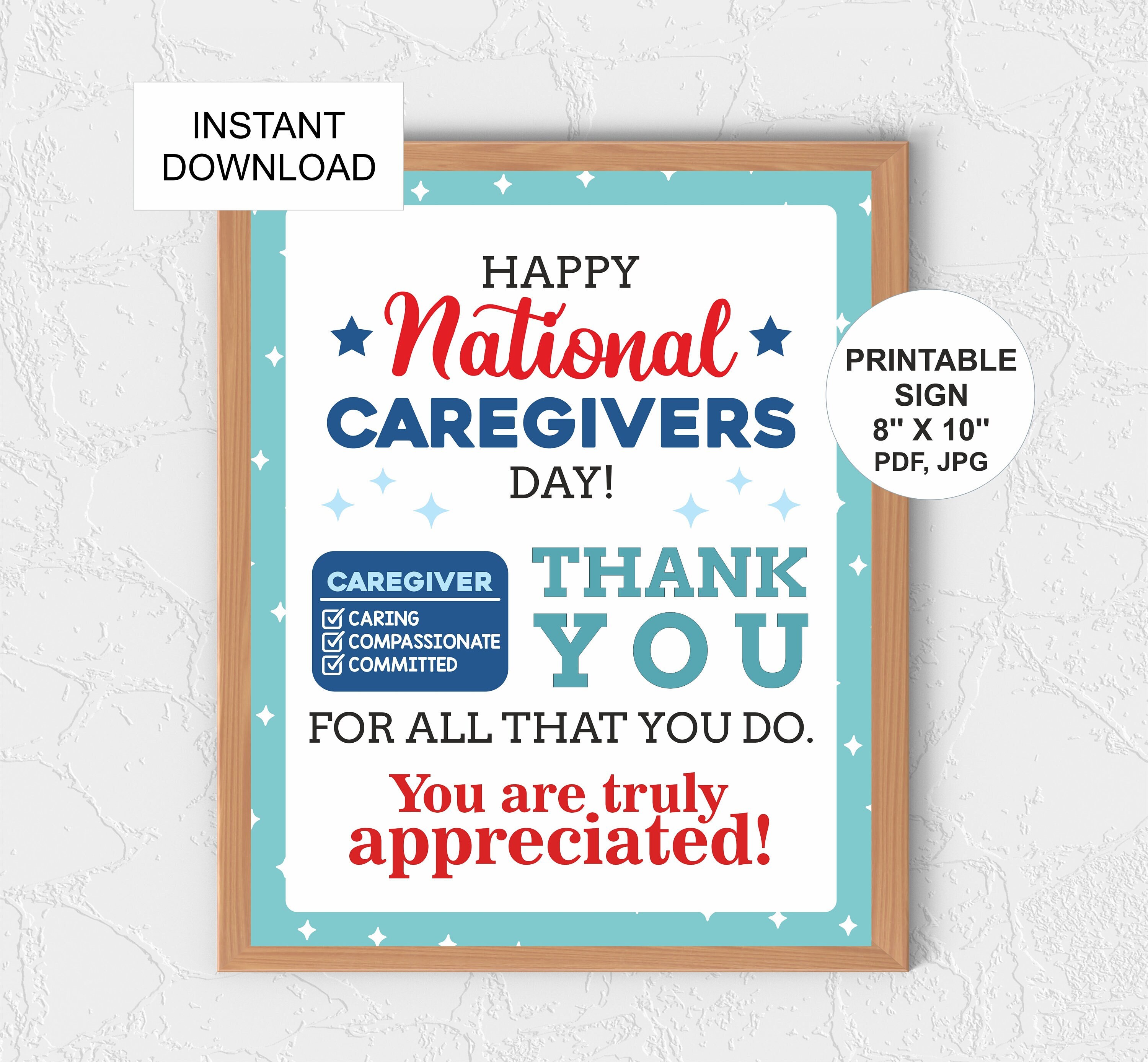 Caregivers Day Sign Printable / Caregiver Day Poster / Caregiver ...