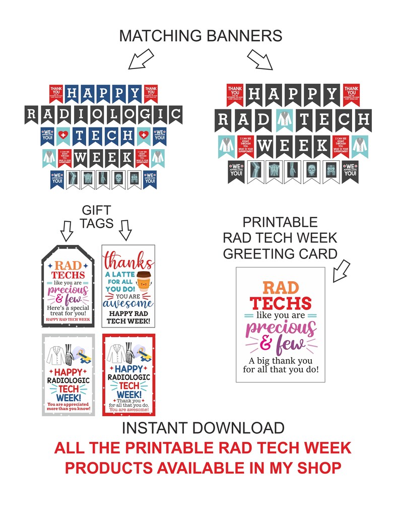 Rad Tech Cards Printable / Rad Tech Week Cards Printable / Rad - Etsy