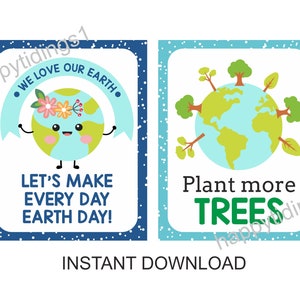 Earth Day Posters Printable / Earth Day School Posters / Earth Day Sign ...