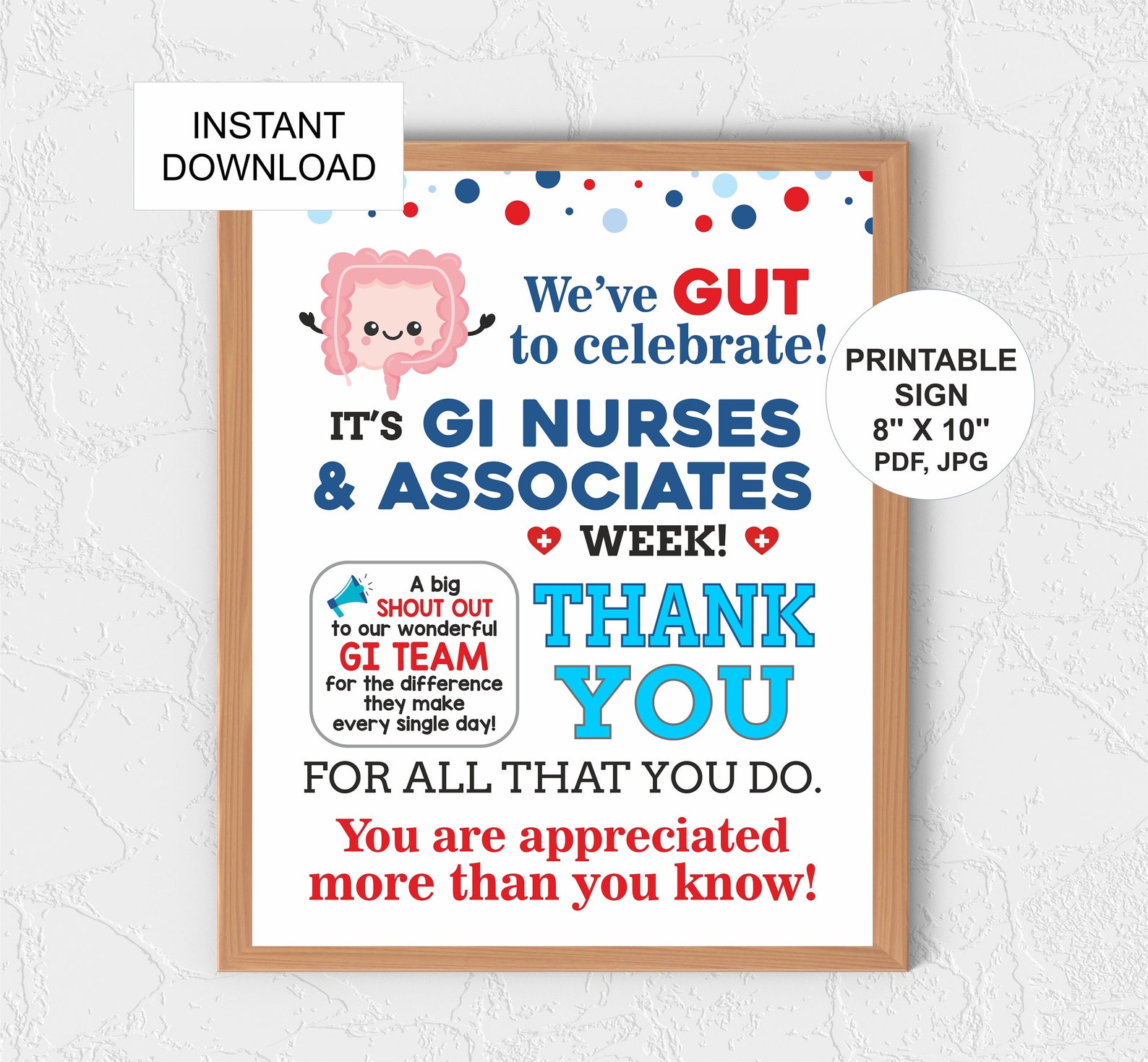 GI Nurses Week Sign Printable / GI Nurses and Associates Week Poster ...
