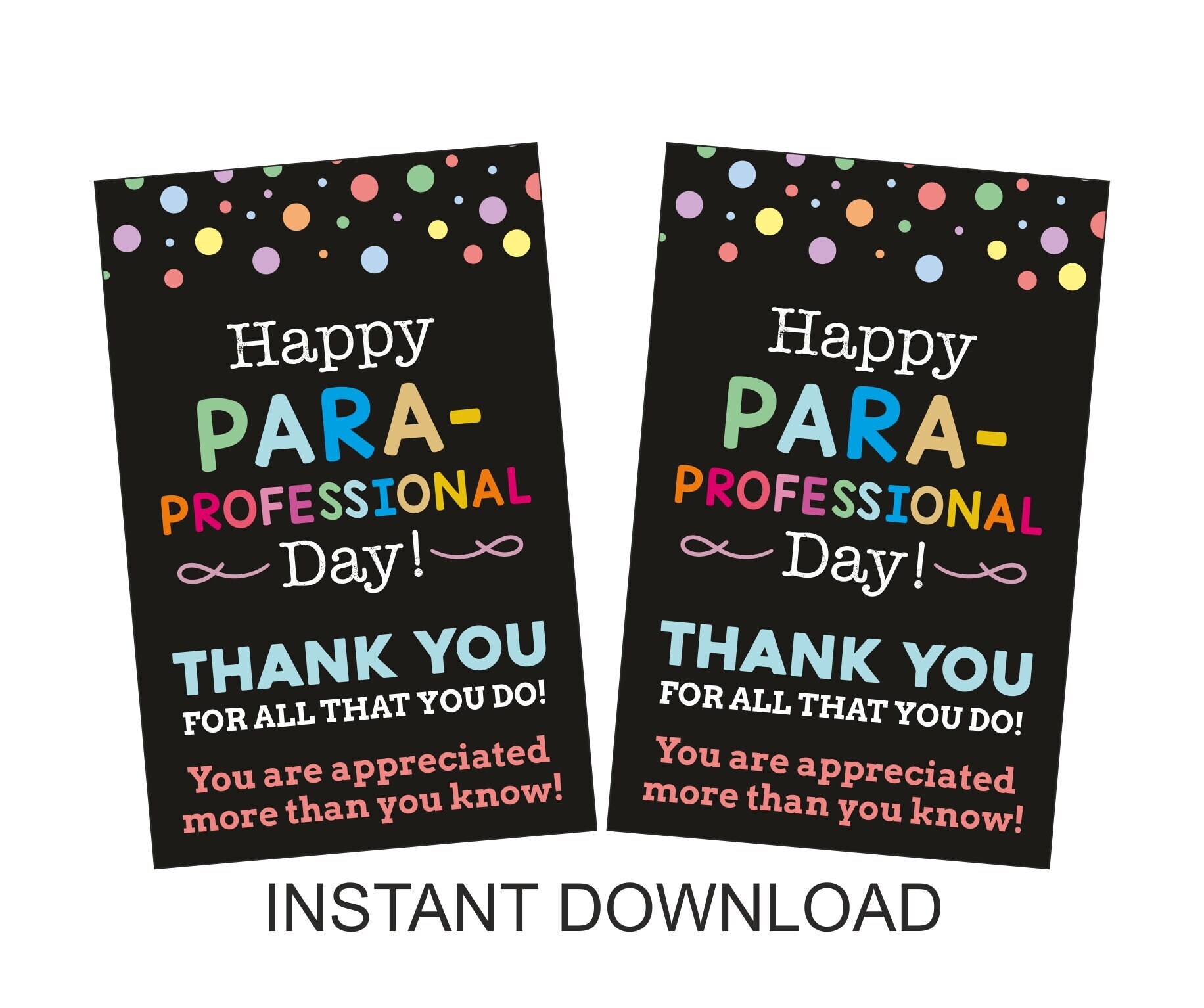 Paraprofessional Day Tag Printable / Paraprofessional Appreciation Gift ...