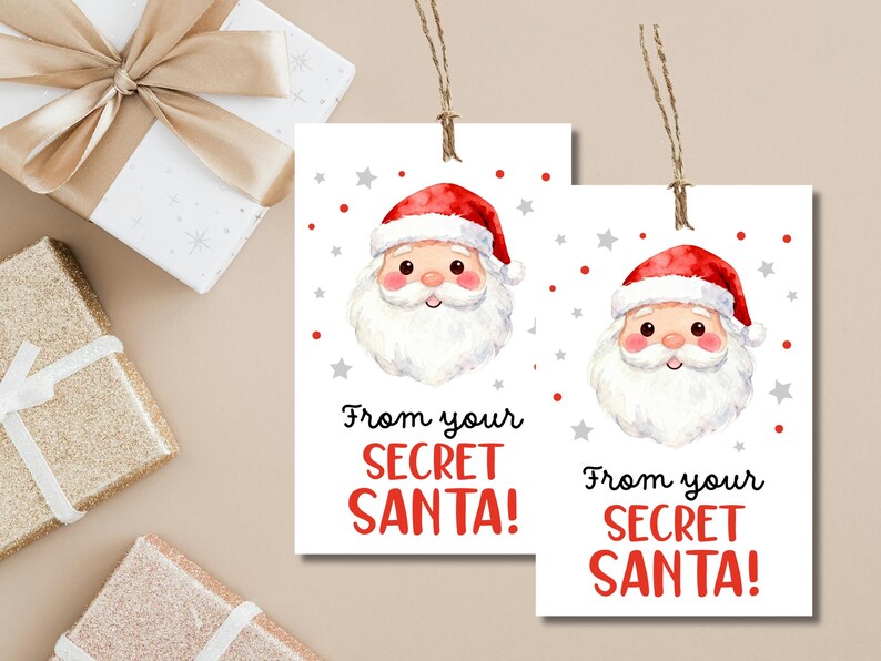 Secret Santa Tag Printable / Secret Santa Gift Tags / From Your Secret ...