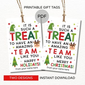 Christmas Team Tags Printable / Christmas Team Gifts / Holiday Team ...