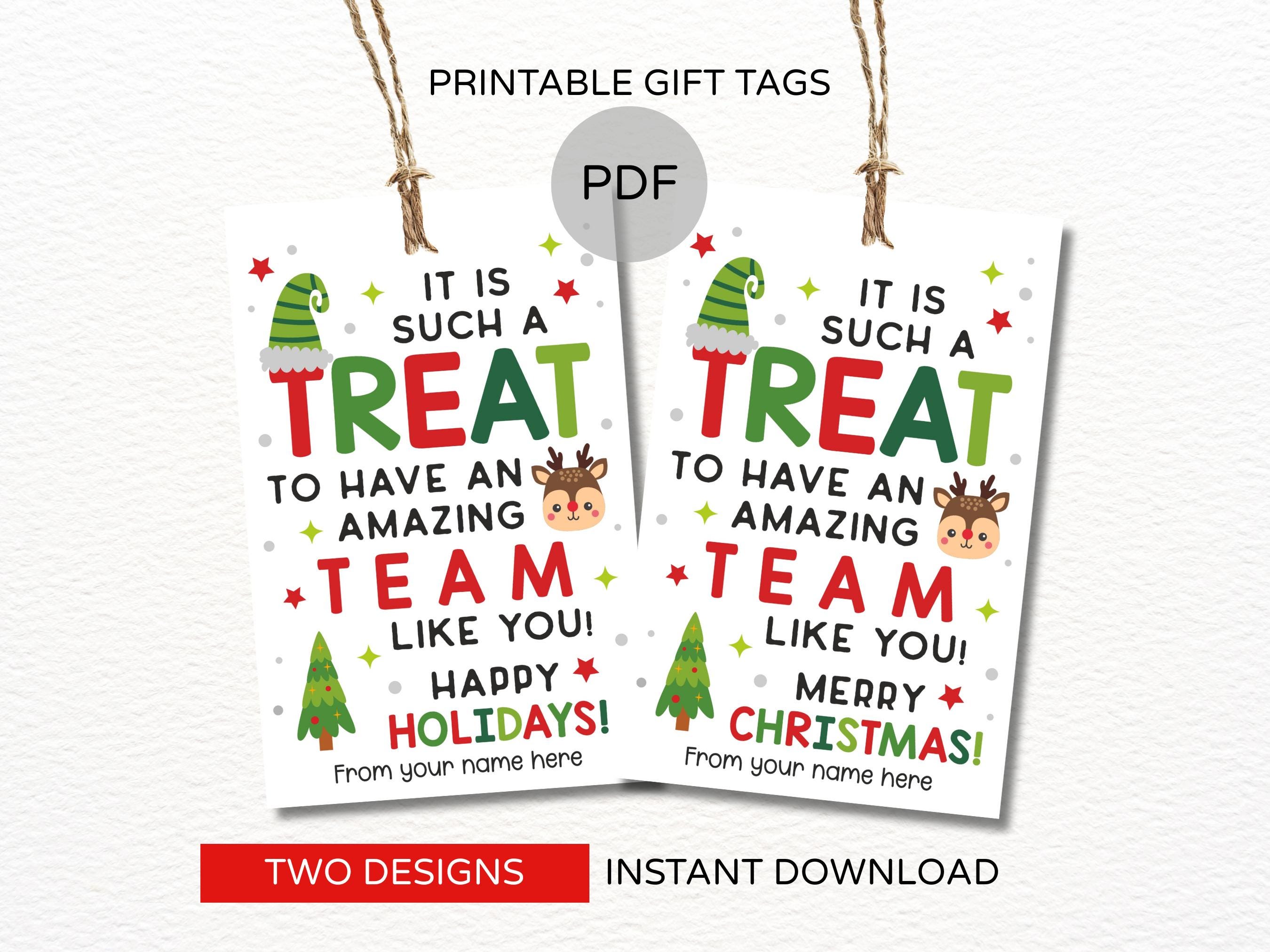 Christmas Team Tags Printable / Christmas Team Gifts / Holiday Team ...