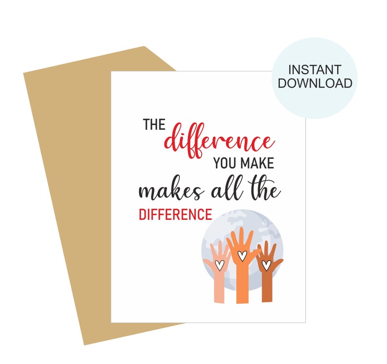 Social Worker Card Printable / Volunteer Card / Volunteer - Etsy