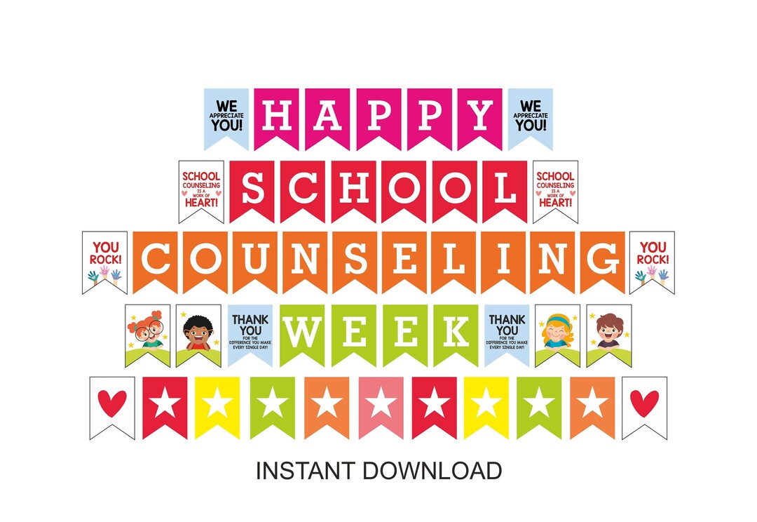 School Counseling Week Banner Printable / School Counselor Banner ...