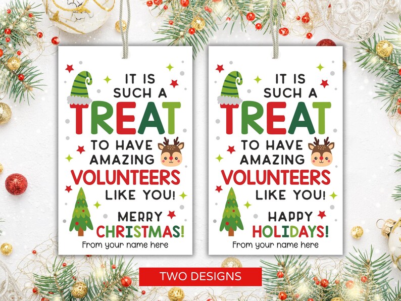 Christmas Volunteer Tags Printable / Volunteer Christmas Gifts ...