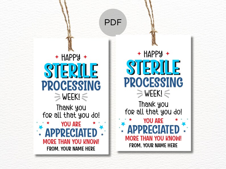 Sterile Processing Week Tags Printable / SPD Week Tags / Sterile ...