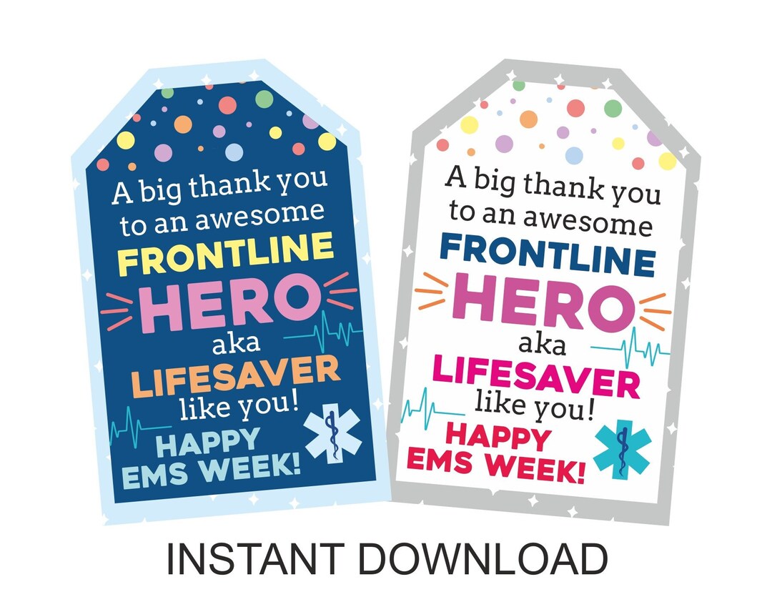 EMS Week Tag Printable / Ems Week Gift Tag / Emergency Medical Services ...