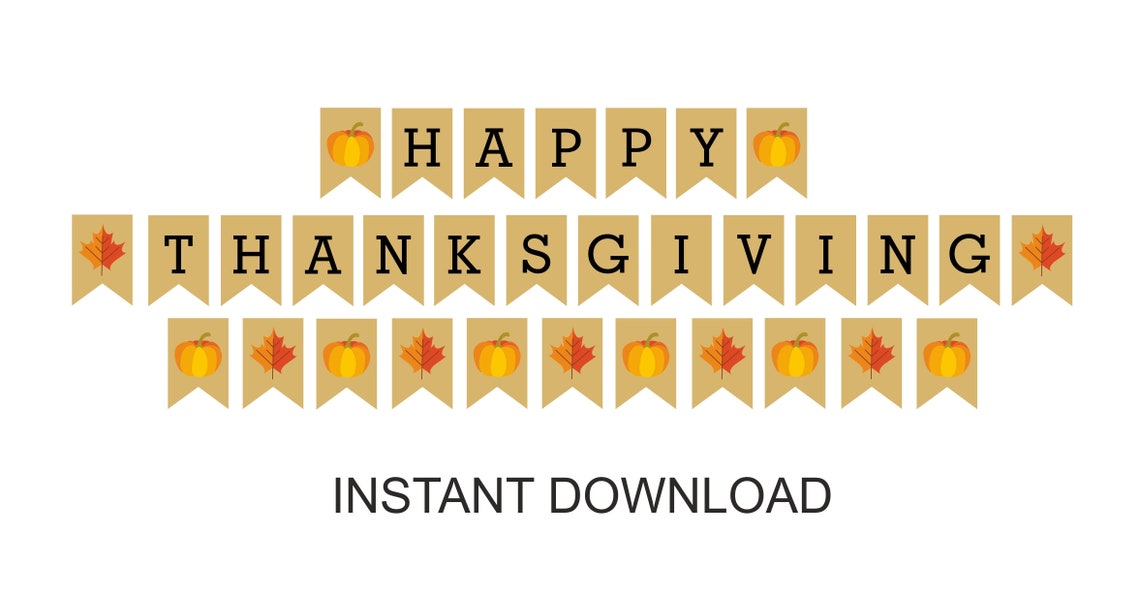 Happy Thanksgiving Banner Printable / Thanksgiving Banner - Etsy