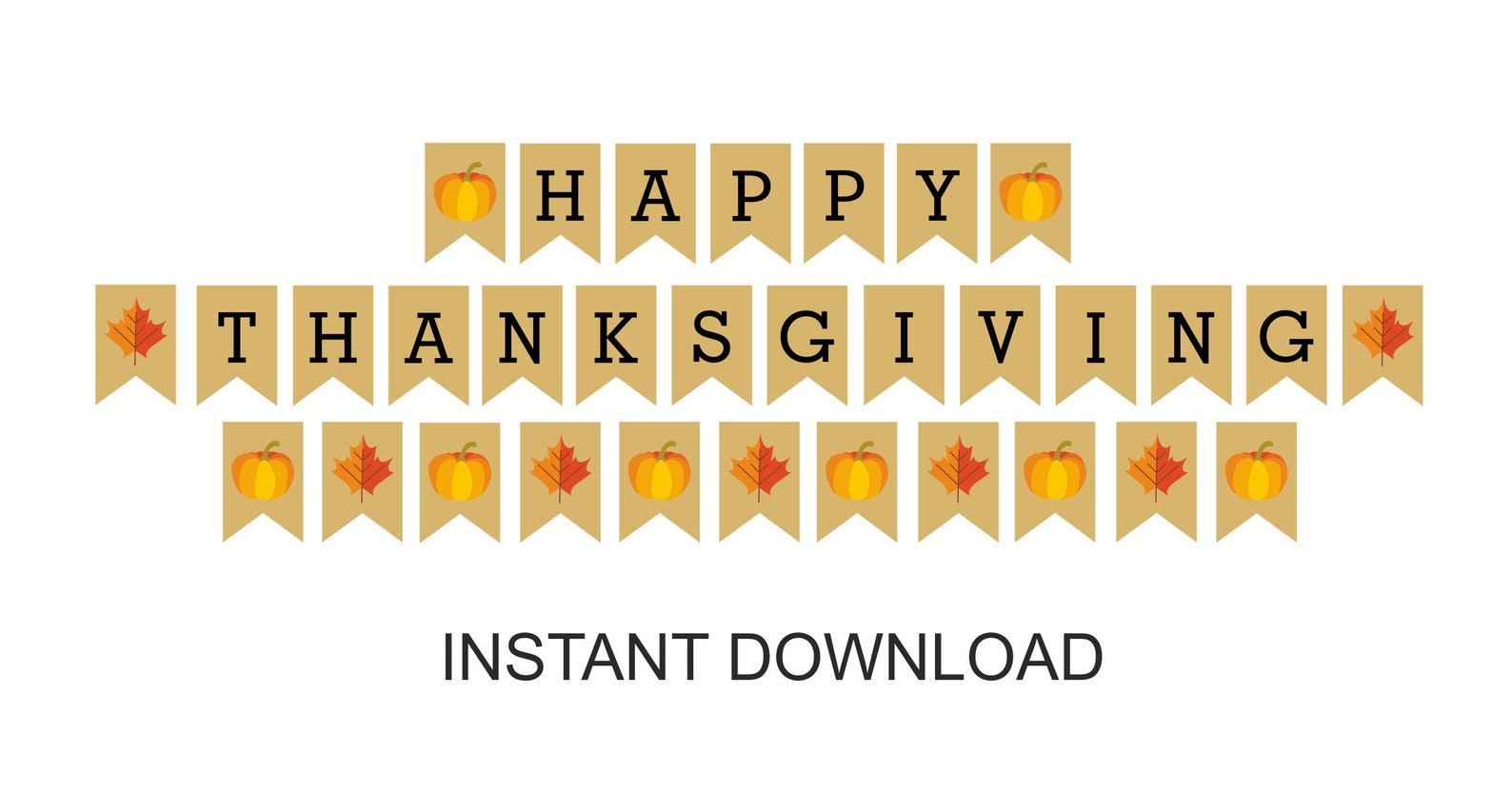 Happy Thanksgiving Banner Printable / Thanksgiving Banner - Etsy