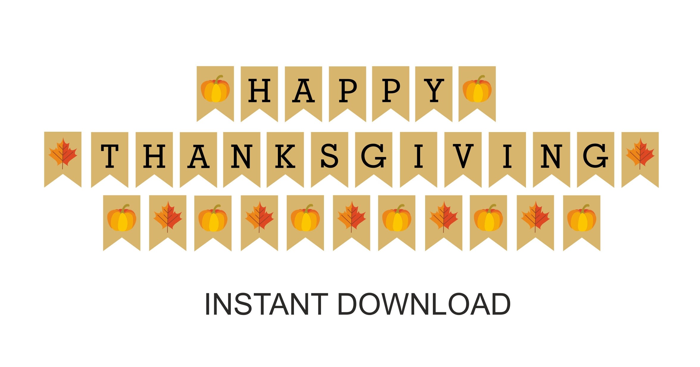 Happy Thanksgiving Banner Printable / Thanksgiving Banner | Etsy