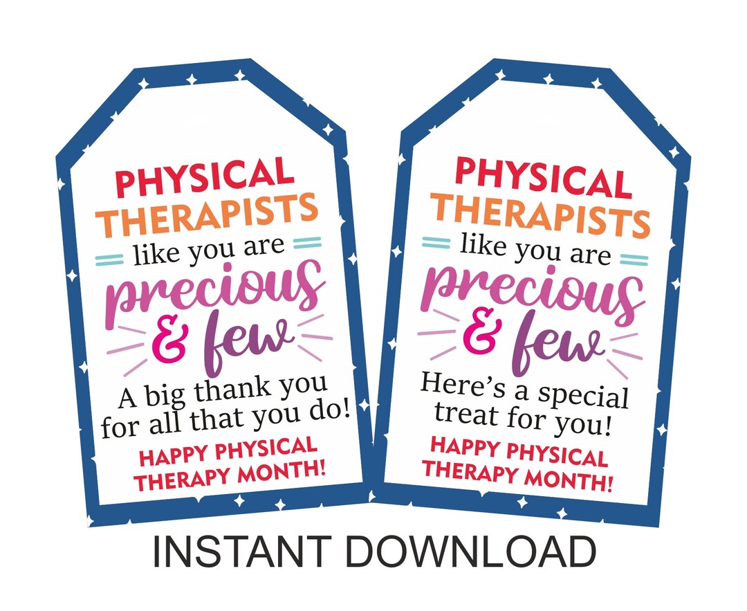 Physical Therapy Month Gift Tags Printable / Physical Therapist Month ...