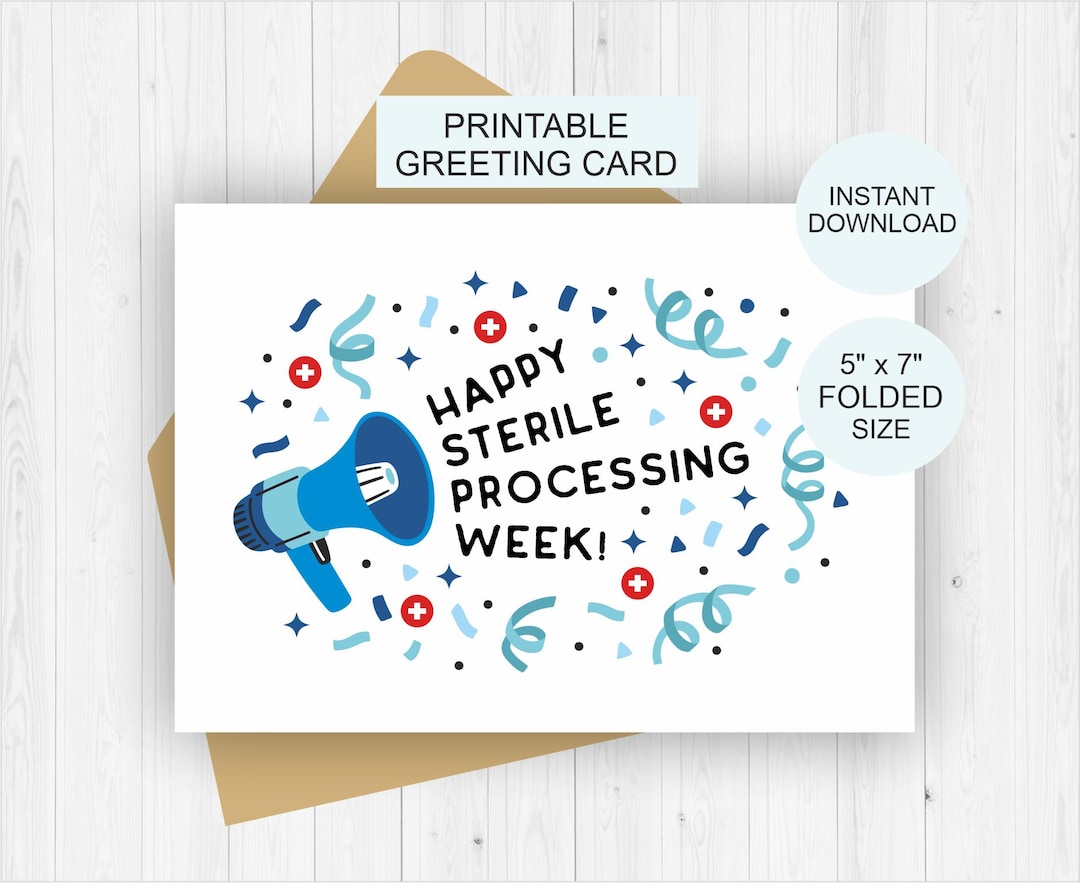 Sterile Processing Week Card Printable / SP Week Card / SPD Week Card / Sterile Processing Week ...