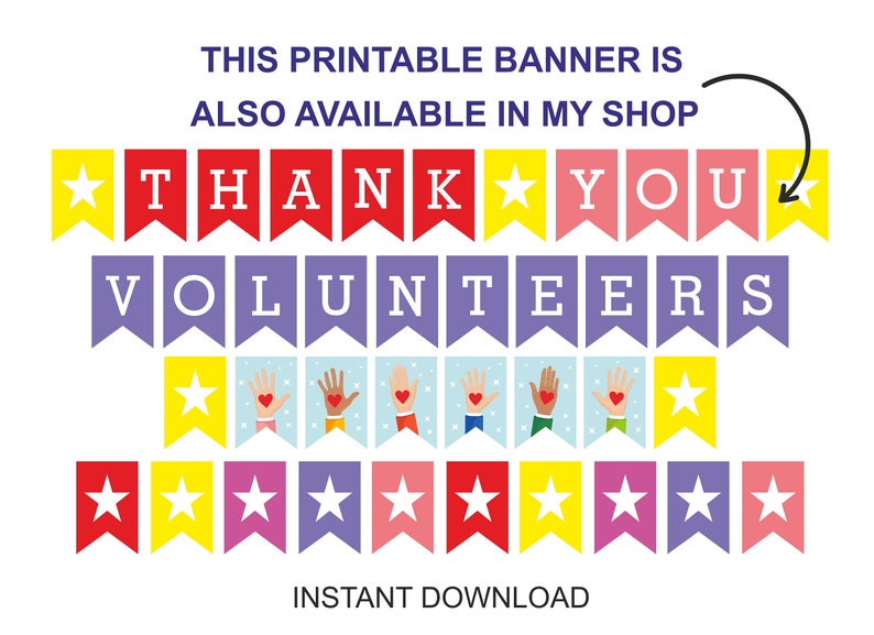 Volunteer Week Banner Printable / National Volunteer Week | Etsy