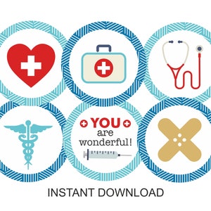 Doctor Cupcake Toppers Printable / Medical Cupcake Toppers / Nurse ...