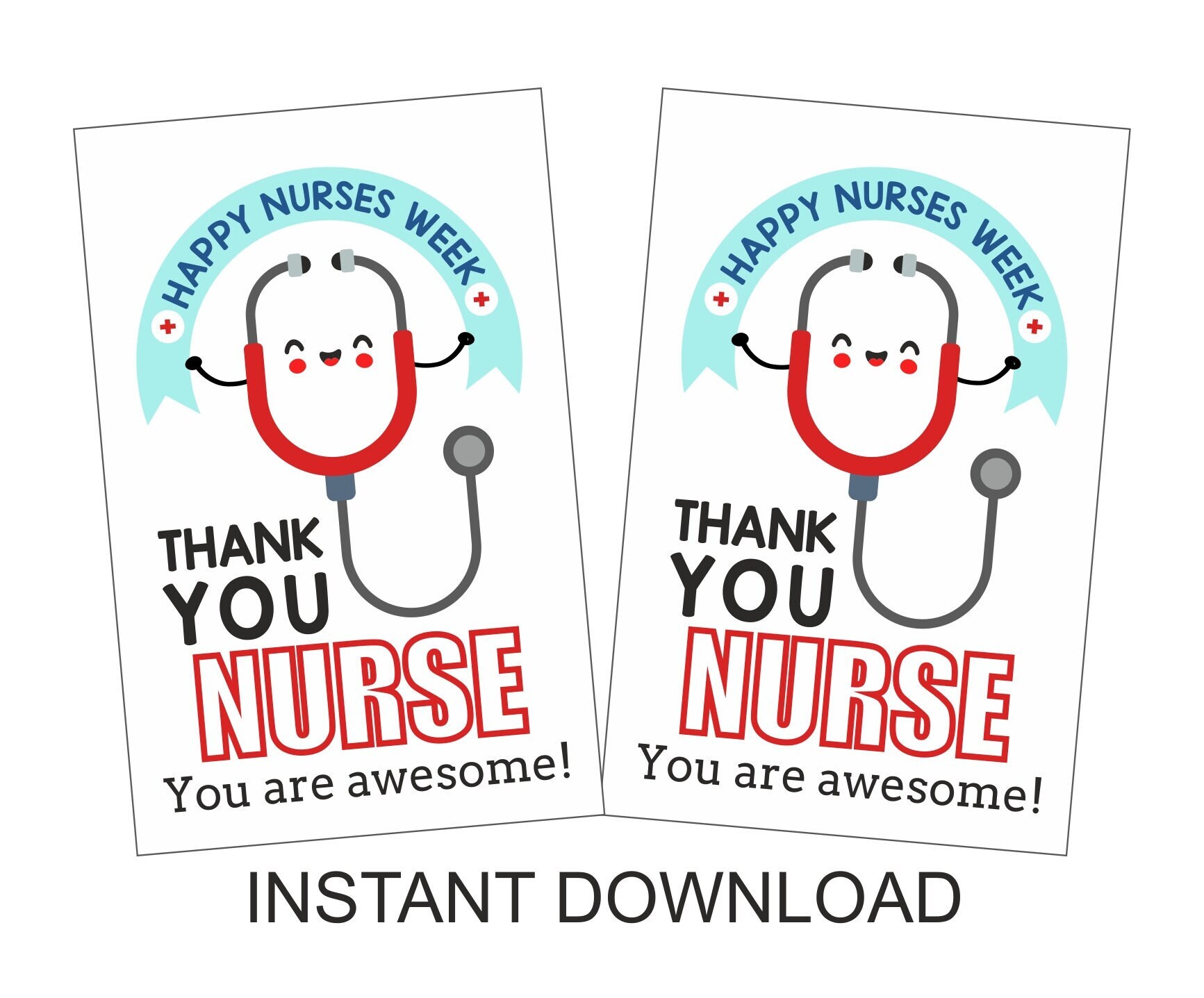 Nurse Thank You Tags Printable / Nurses Week Gift Tags / Cute Nurse ...