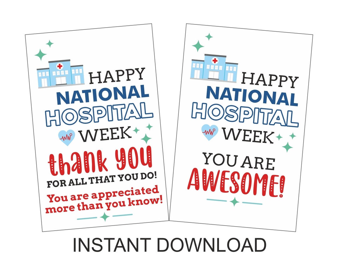 Hospital Week Gift Tags / National Hospital Week Tag / Hospital Week ...