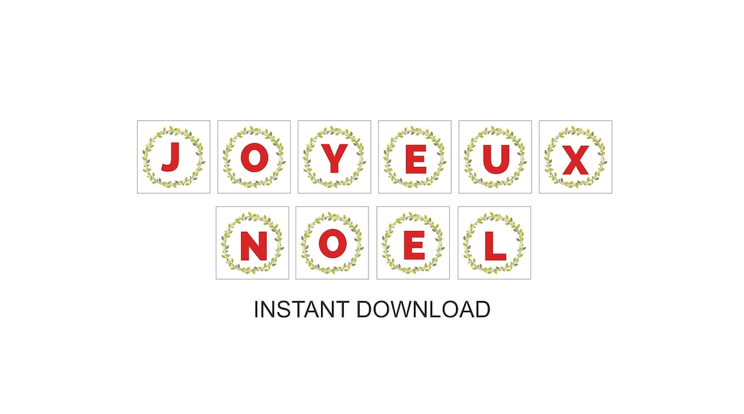 Joyeux Noel Banner Printable / Joyeux Noel Garland / Joyeux - Etsy ...