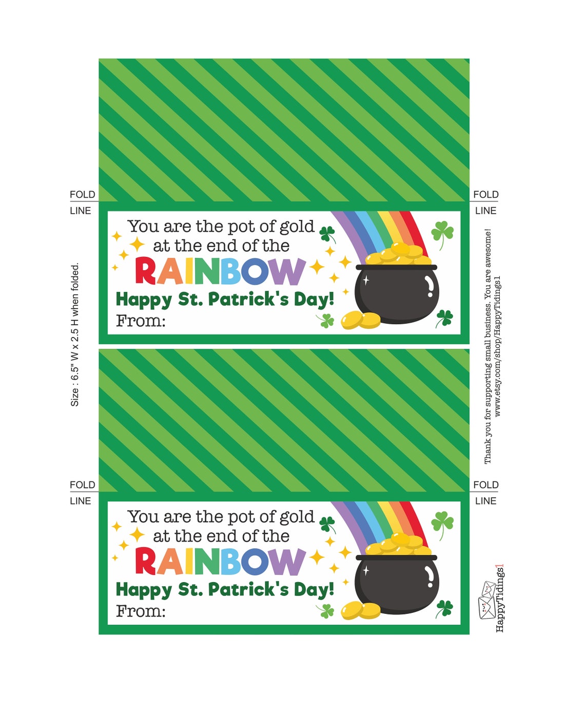 St Patricks Day Bag Topper Printable / St. Patrick's Day | Etsy