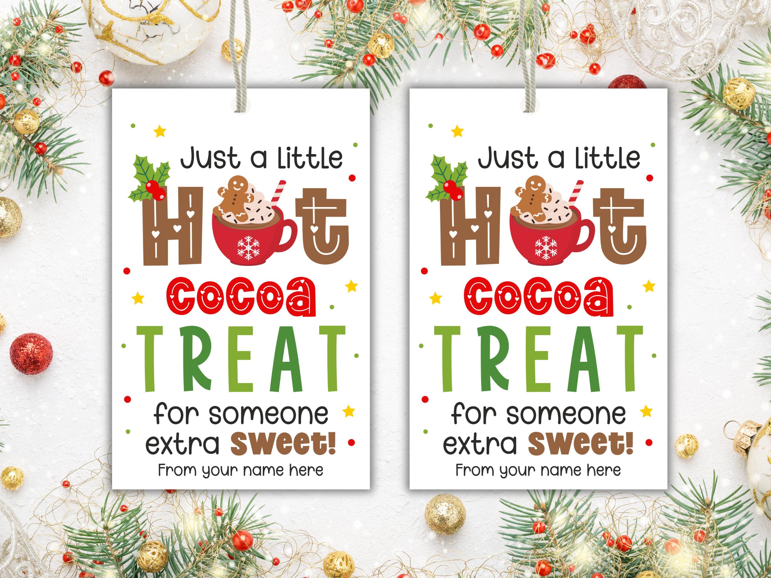 Holiday Hot Chocolate Tag Printable / Christmas Hot Chocolate Tag ...
