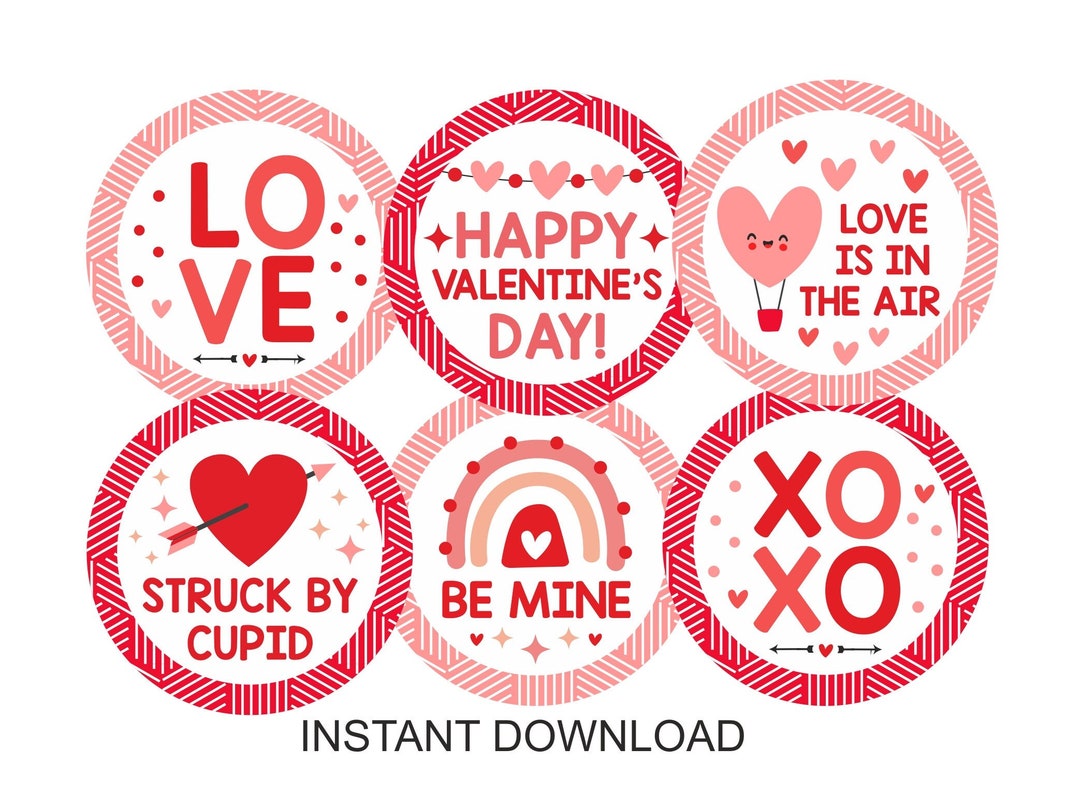 Valentine Cupcake Topper Printable / Valentine Cupcake Toppers ...