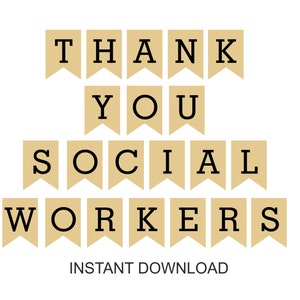 Social Worker Week Banner Printable / Social Worker Month Banner ...