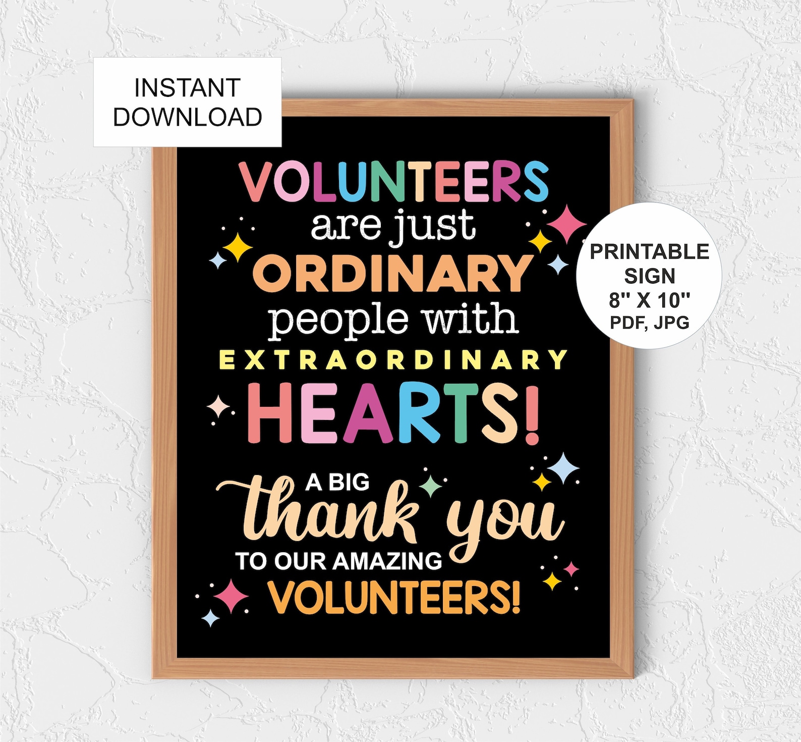 Volunteer Appreciation Poster Printable / Volunteer Thank You Sign ...